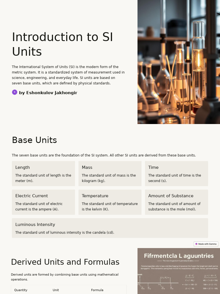 Introduction To SI Units | PDF | International System Of Units ...