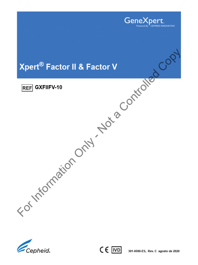 Xpert Factor II - V SPANISH Package Insert 301-0590-ES, Rev. C | PDF | Reacción en cadena de la ...