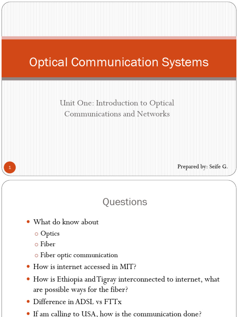 Chapter 1 - Introduction To Fiber Optic Communication | PDF | Fiber Optic Communication ...