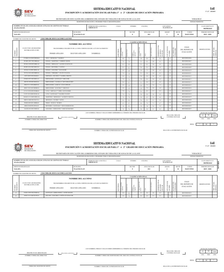 Reporte Iae Final 2019-2020 Editada | PDF