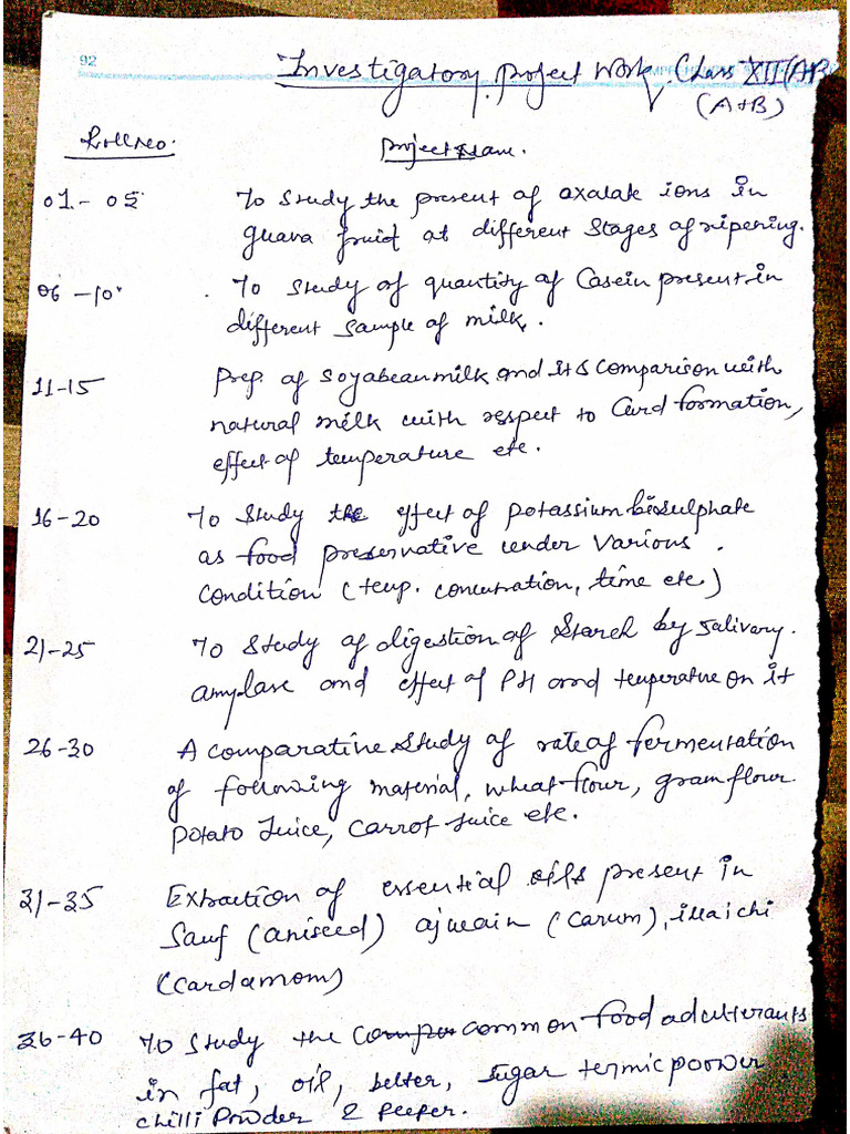 Chemistry Project Work Class 12th | PDF