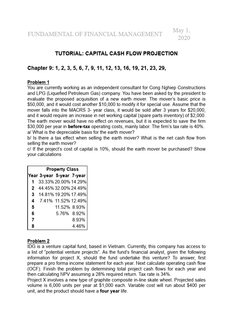 Capital Cash Flow Projections Guide | PDF | Depreciation | Net Present ...