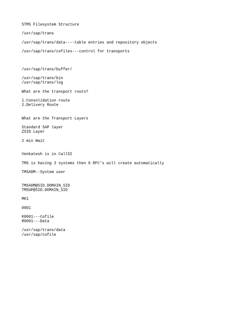 STMS Filesystem Structure | PDF