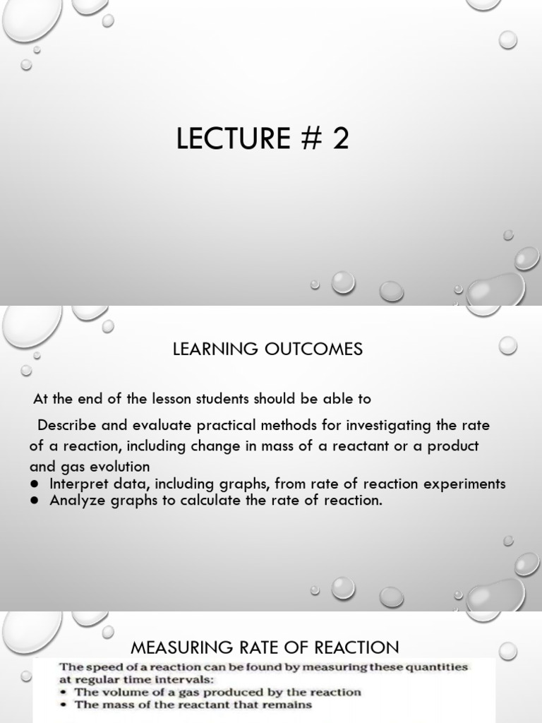 Rate of Reaction (Lecture # 2) | PDF