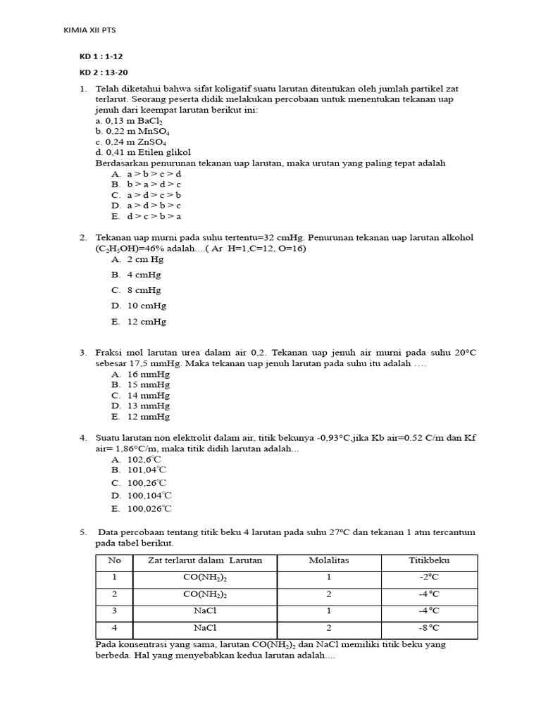 Master Soal Kimia Xii | PDF