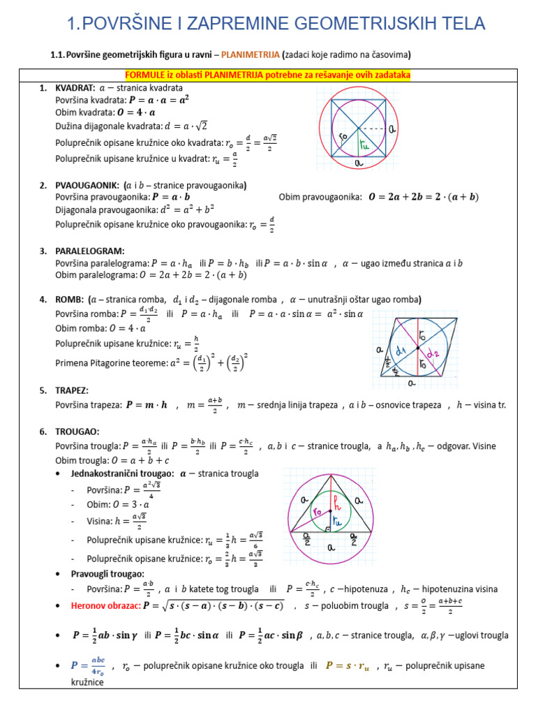 Stereometrija Zadaci 1 | PDF