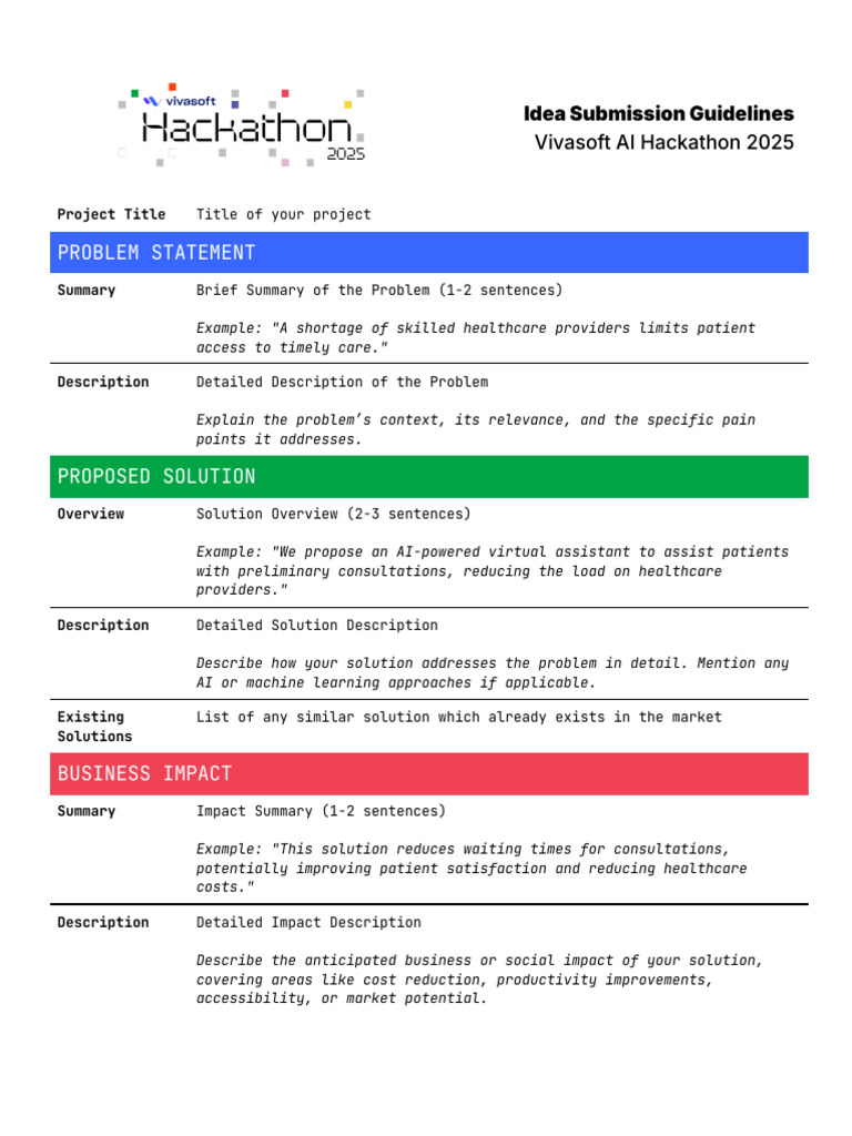 Vivasoft AI Hackathon 2025 Guidelines | PDF | Artificial Intelligence | Intelligence (AI ...