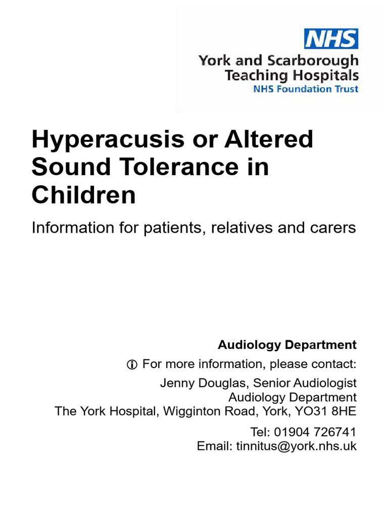 Hyperacusis or Altered Sound Tolerance in Children | PDF | Anxiety ...