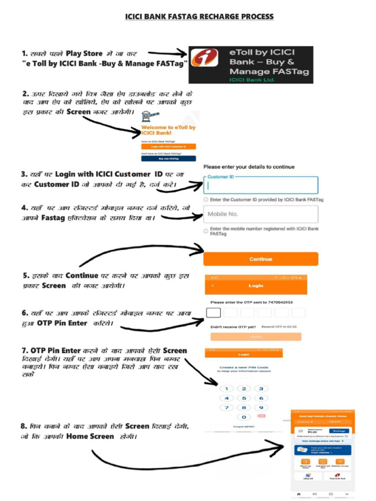 Fastag Recharge Process With Hint | PDF