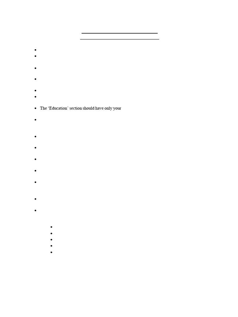 Guidelines For Preparing A CV | PDF