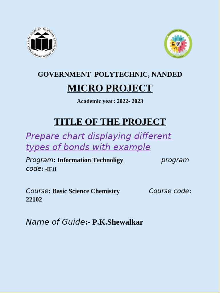finalCHY MIcroproject | PDF | Chemical Bond | Ionic Bonding