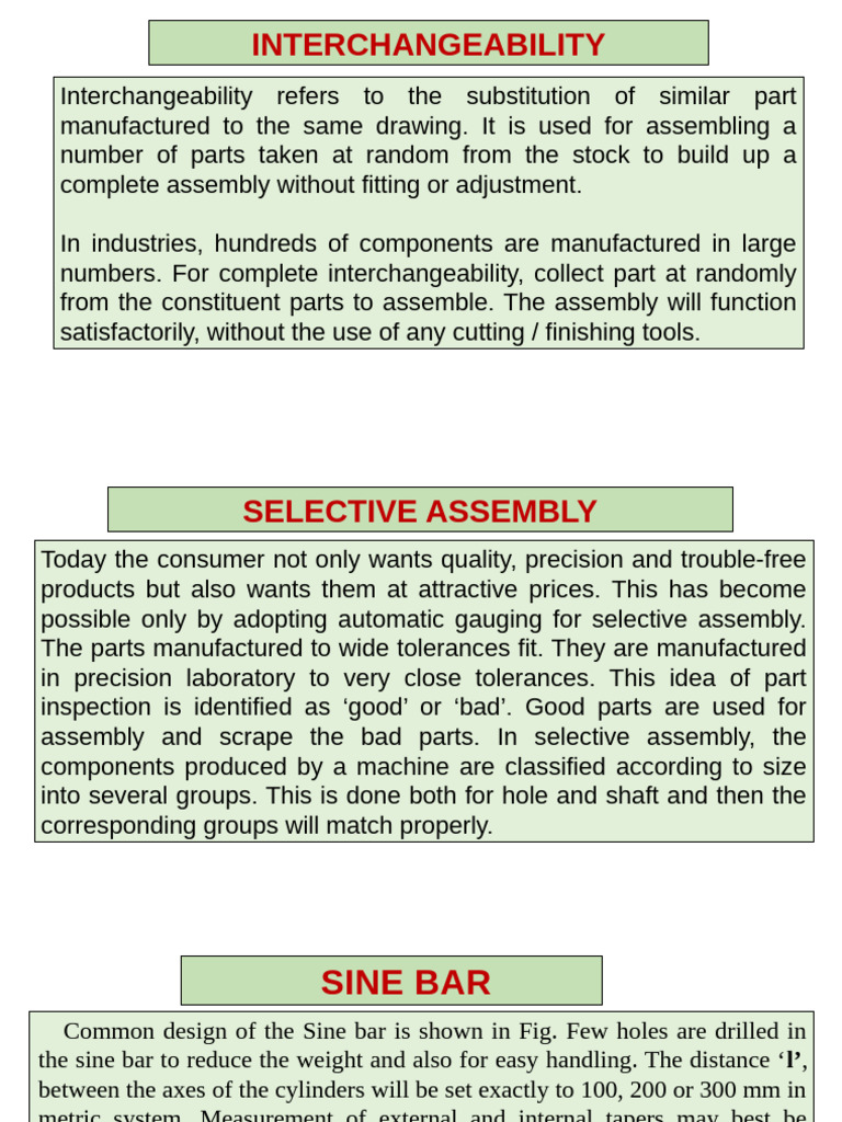 Interchangeability | PDF