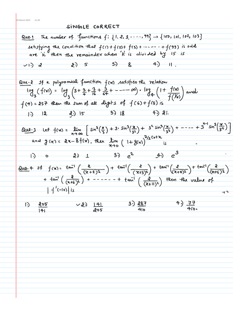 Jee Advance Paper 12 March | PDF