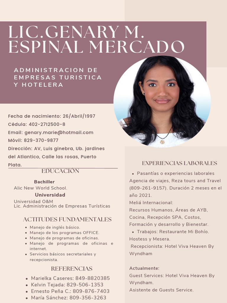 Currículum vitae Genary Marie Espinal M. | PDF