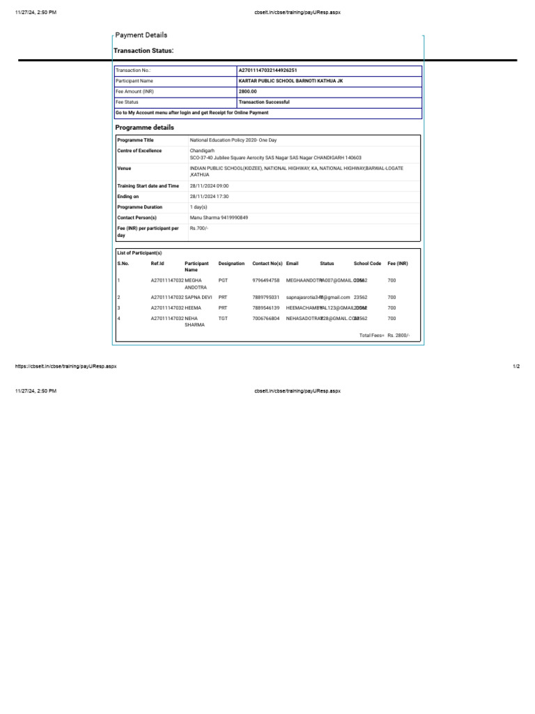 Cbseit - in Cbse Training PayUResp - Aspx1 | PDF | Payments | Services ...