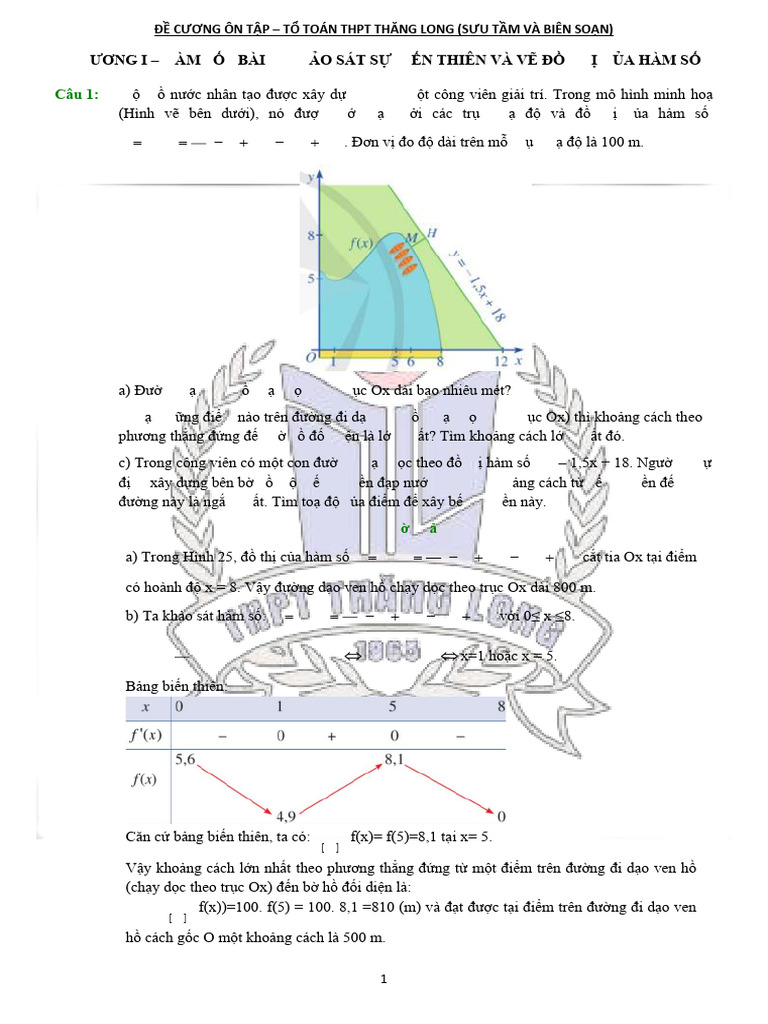 TOÁN 12 - BAI 5 - 5.1 - UNG DUNG DAO HAM VAO THUC TIEN - TỰ LUẬN - HDG | PDF