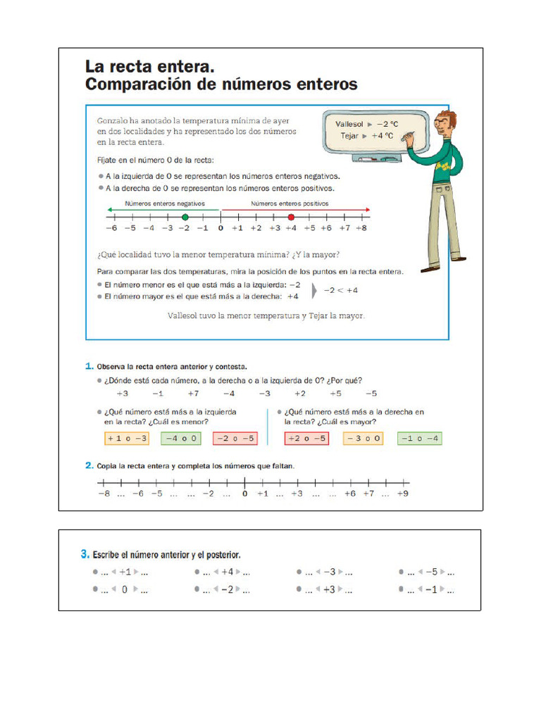 comparación de números enteros | PDF
