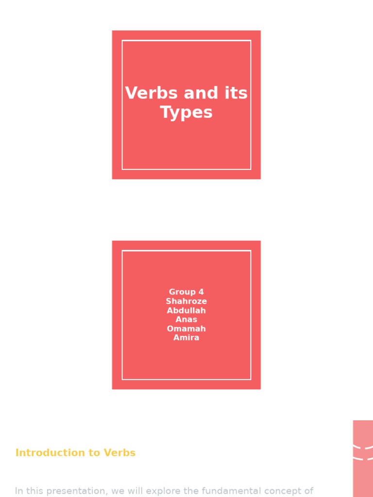 Verbs and Its Types (1) - 1 | PDF | Verb | Grammatical Tense