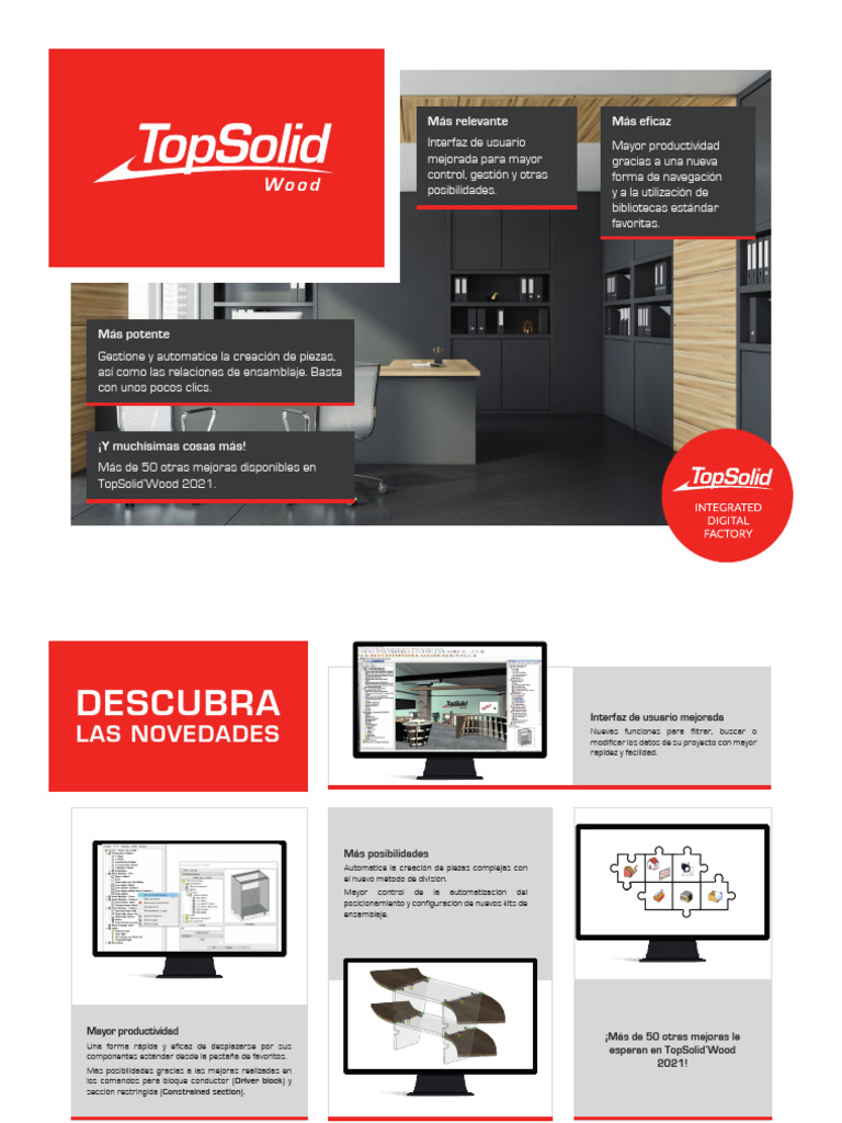 TopSolid-Wood-flyer-2021-ES | PDF | Informática | Software