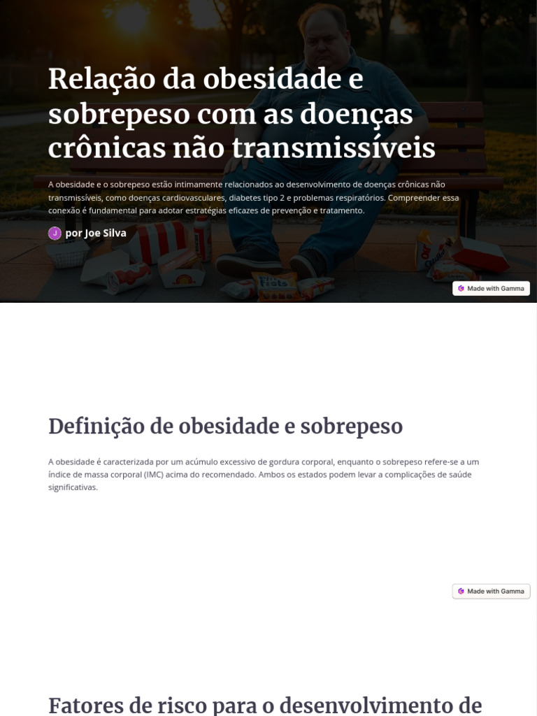 Obesidade e Doenças Crônicas: Relação e Prevenção | PDF | Obesidade ...