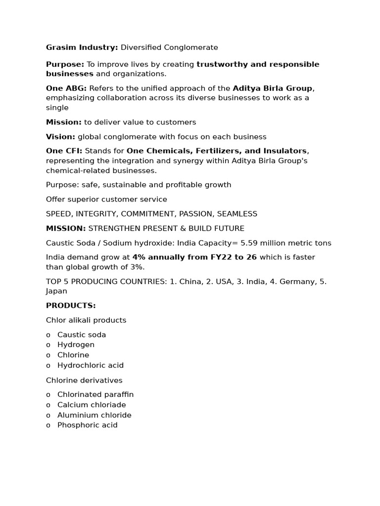 ABC - Grasim Industry | PDF