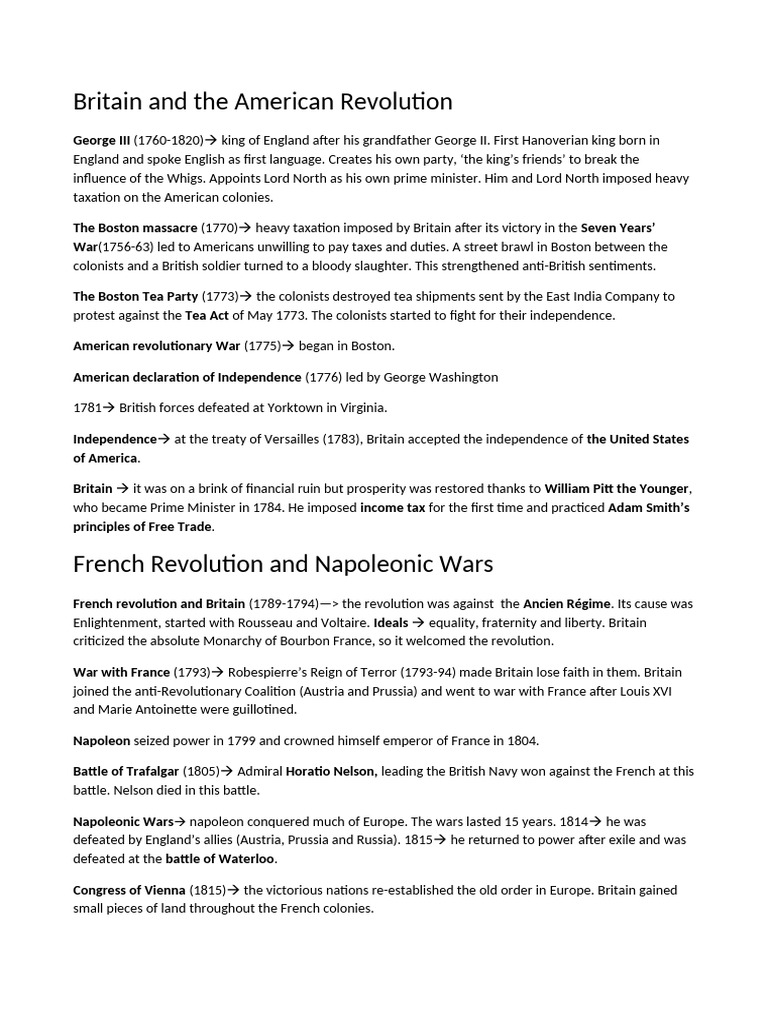 History_18th to 19th Century Copy | PDF | Kingdom Of Great Britain ...