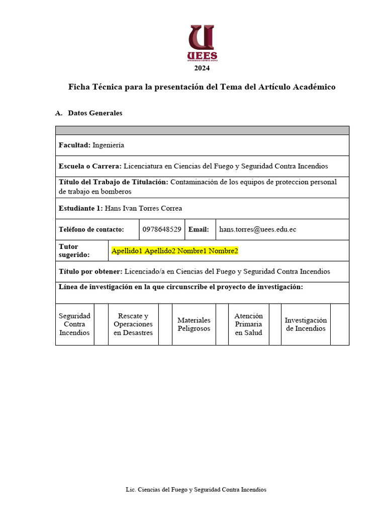 Ficha Articulo Academico Hans Torres Final | PDF | Contaminación | Compuesto orgánico volátil