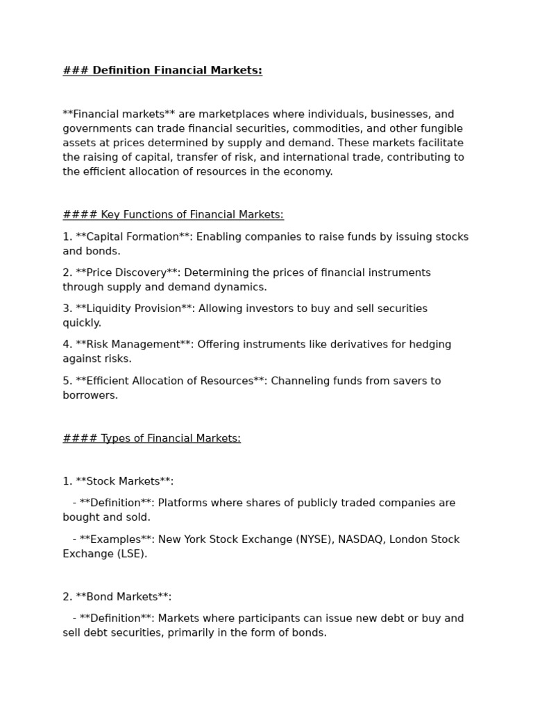 Financial markets | PDF | Financial Markets | Securities (Finance) Financial markets | PDF | Financial Markets | Securities (Finance)