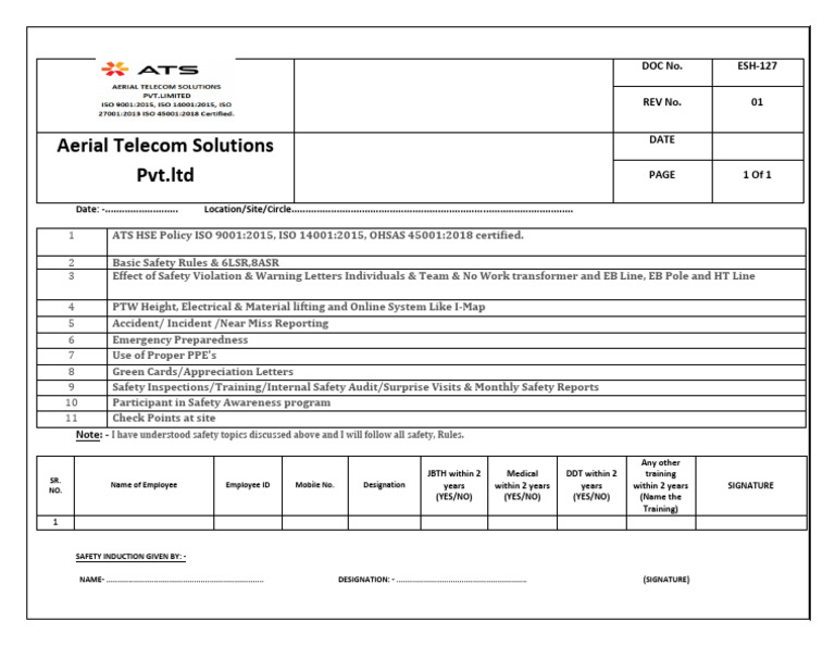 3-Safety Induction | PDF | Occupational Safety And Health | Safety