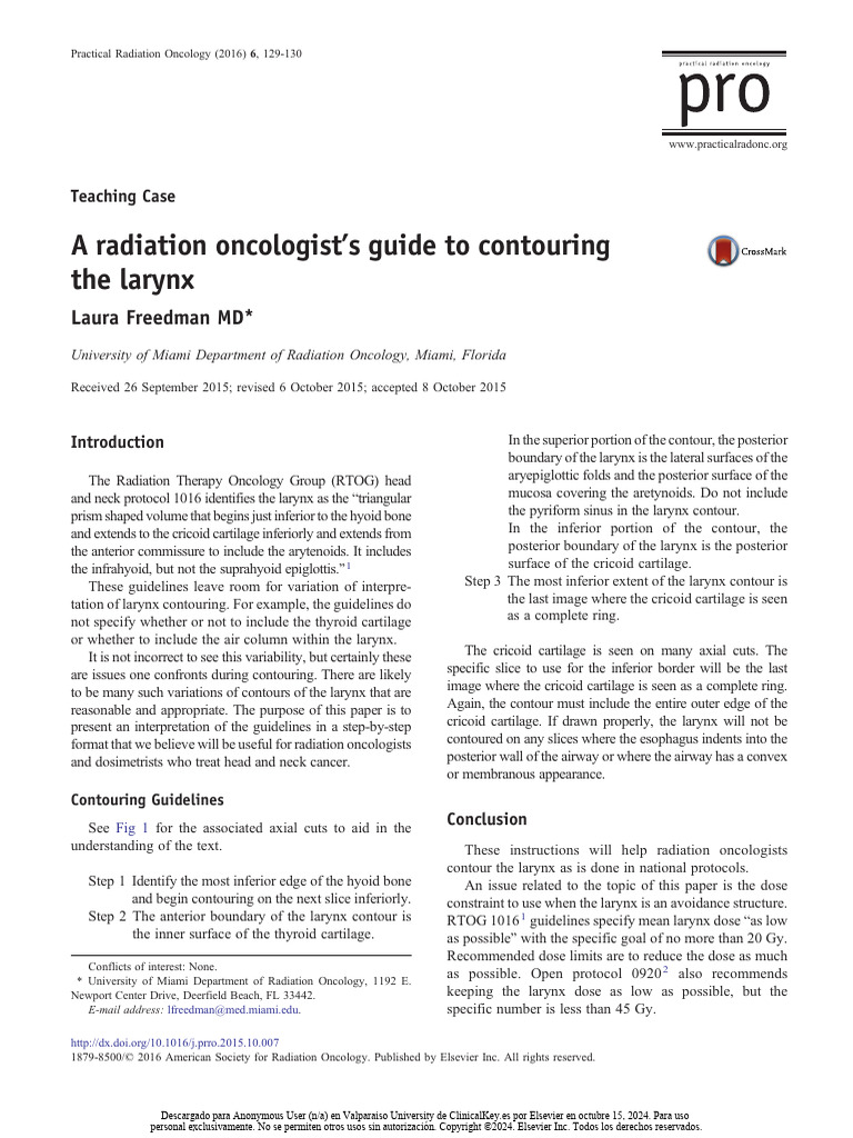 A Radiation Oncologist's Guide To Contouring Teh Larynx | PDF | Larynx ...