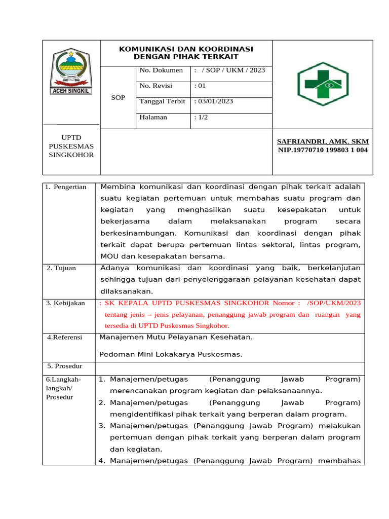 Sop Media Komunikasi | PDF