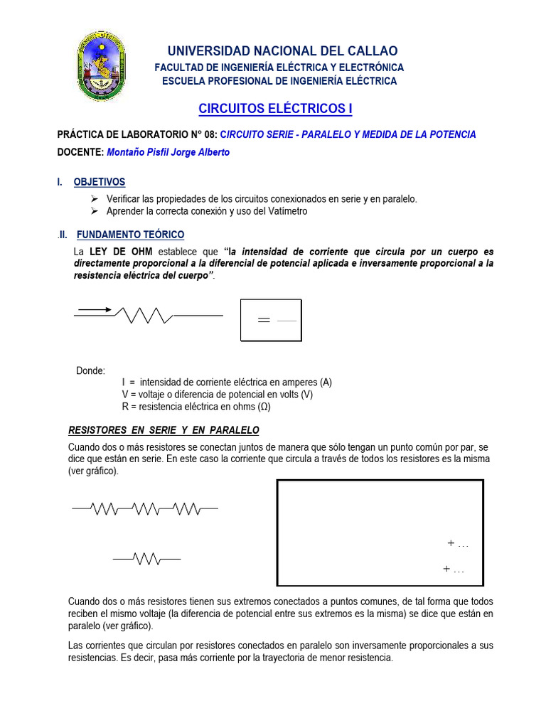 Práctica: Circuitos Serie-Paralelo y Potencia | PDF | voltaje | Corriente eléctrica