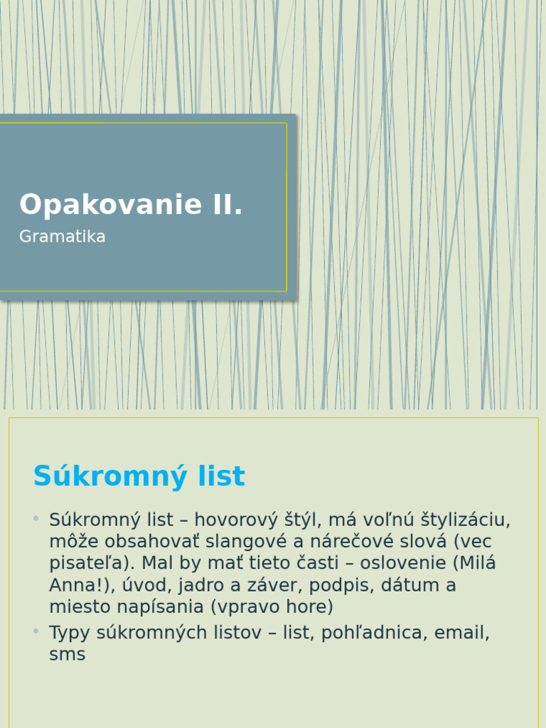 Opakovanie II | PDF