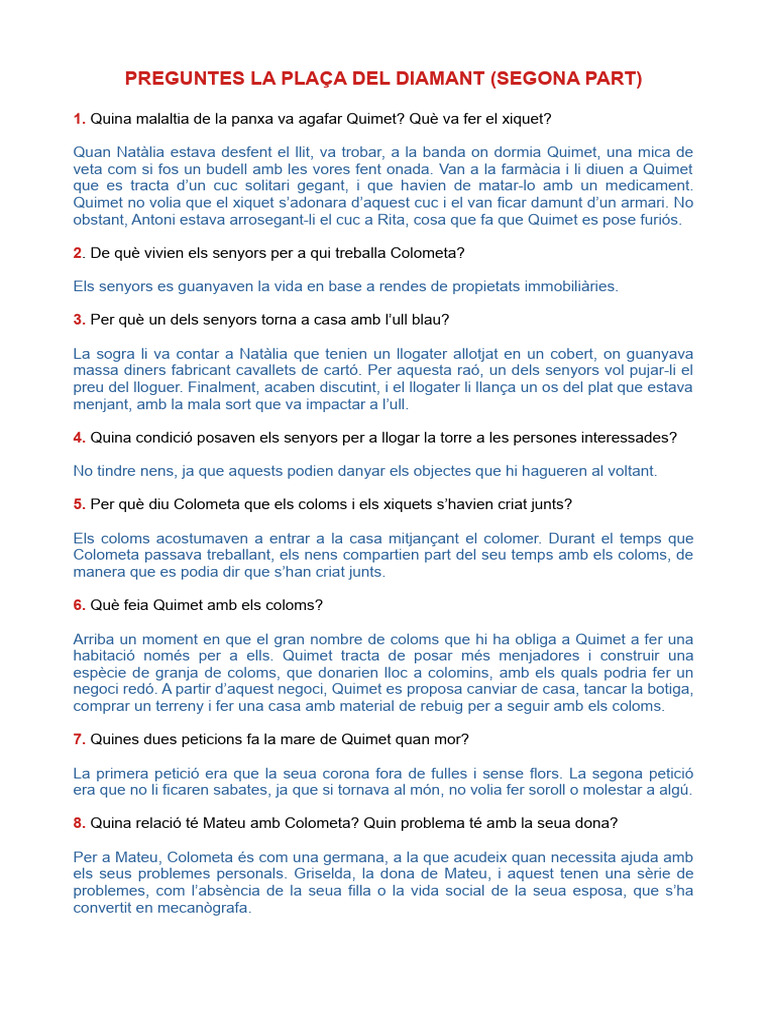 Parte 2 Plaça Del Diamant | PDF