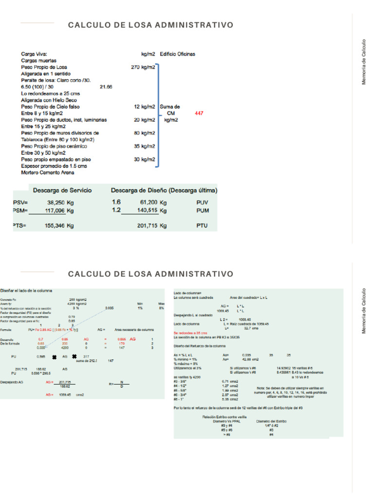 Calculo Losa | PDF