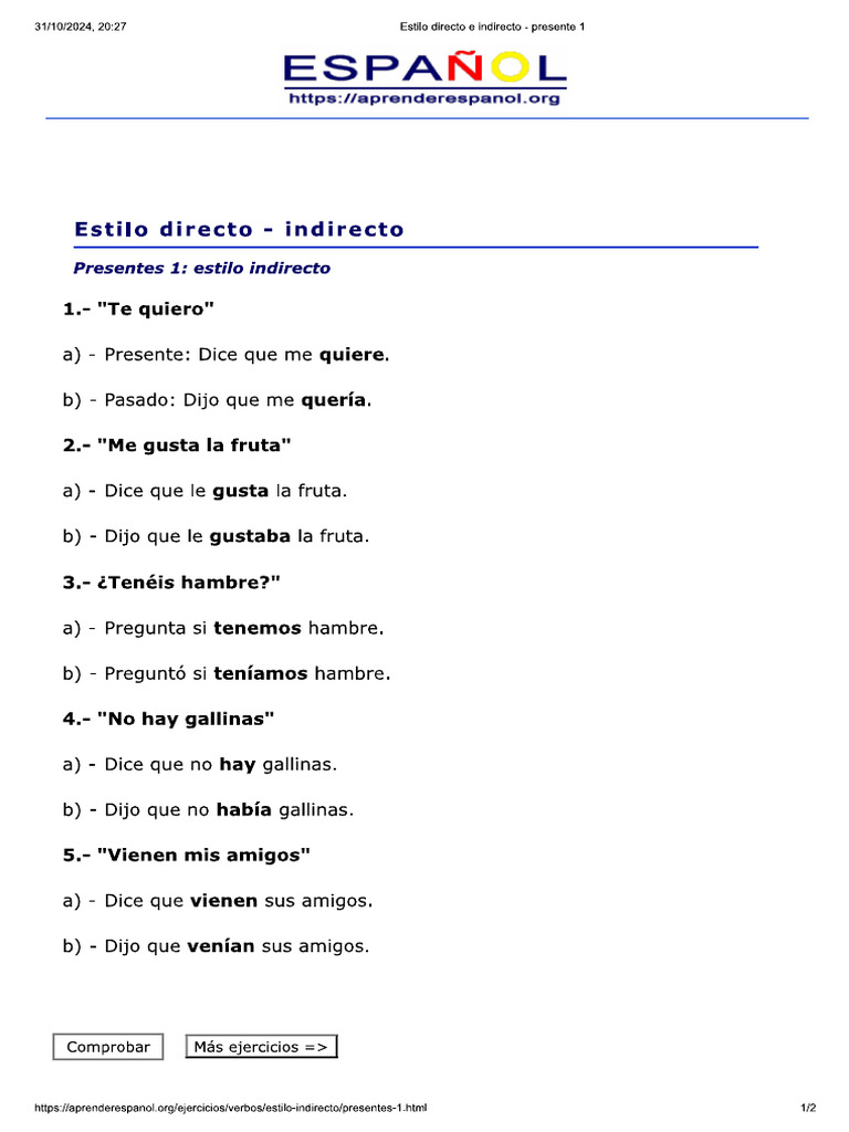 Estilo Indirecto | PDF