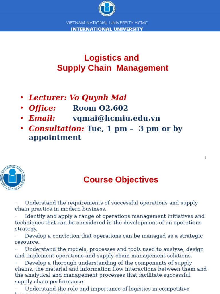 Lecture 1 Fundamentals of Log SCM | PDF | Logistics | Supply Chain