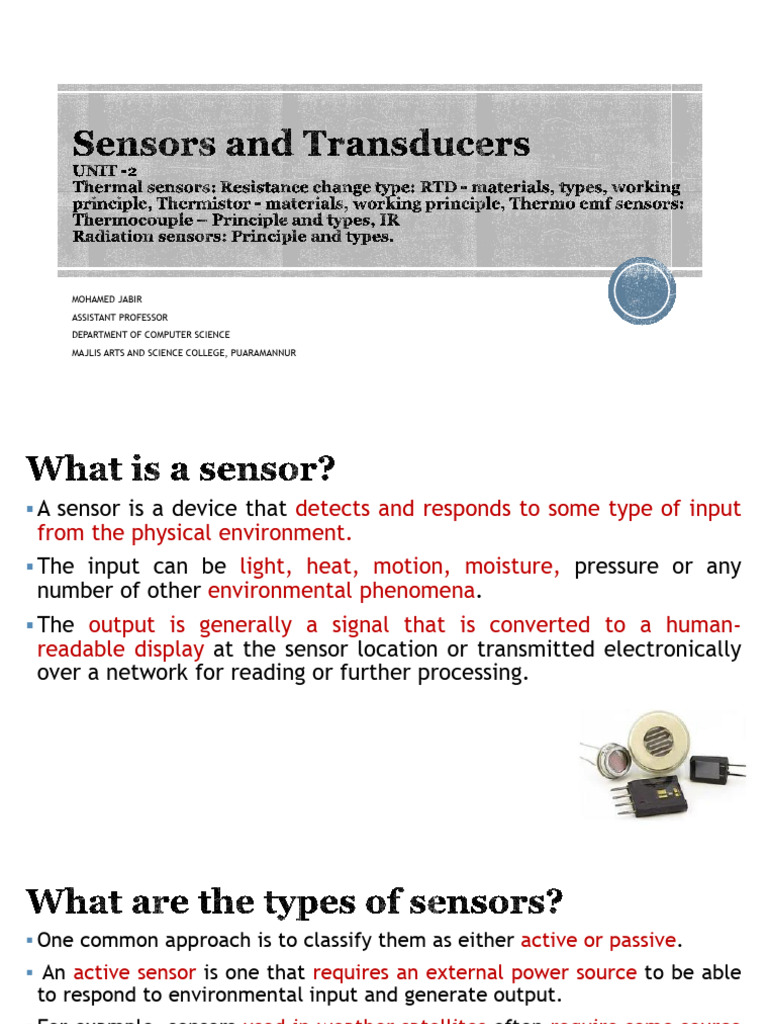 Sensors and Transducers_Unit-2 | PDF | Electrical Resistance And ...