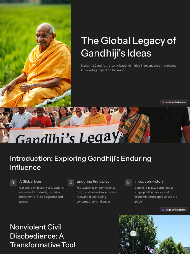 Global Legacy of Gandhian Ideas | PDF | Mahatma Gandhi | Nonviolence