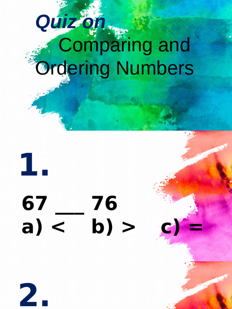 Quiz On: Comparing and Ordering Numbers | PDF