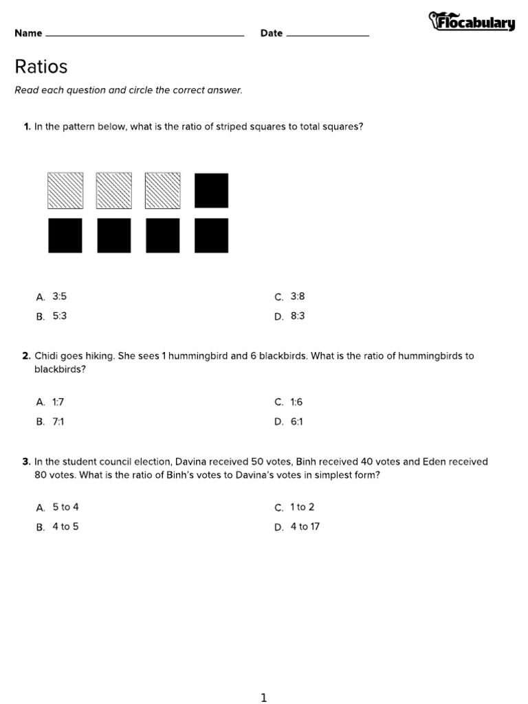 Ratios v1 Quiz | PDF