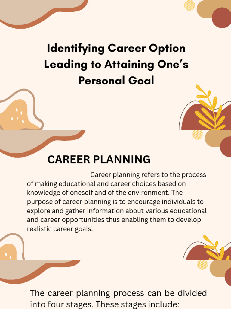 Career Planning for Personal Goals | PDF | Goal | Goal Setting