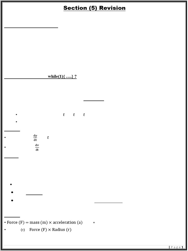 Embedded Systems (Sec 5 Revision) | PDF