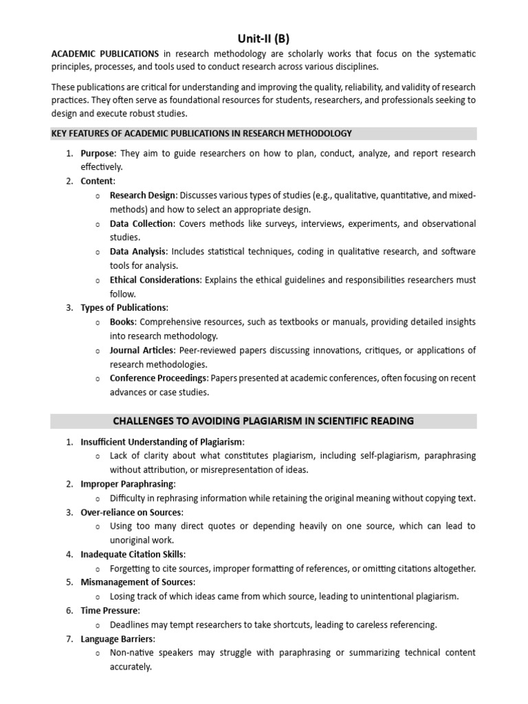 RM unit 2 B | PDF | Plagiarism | Methodology