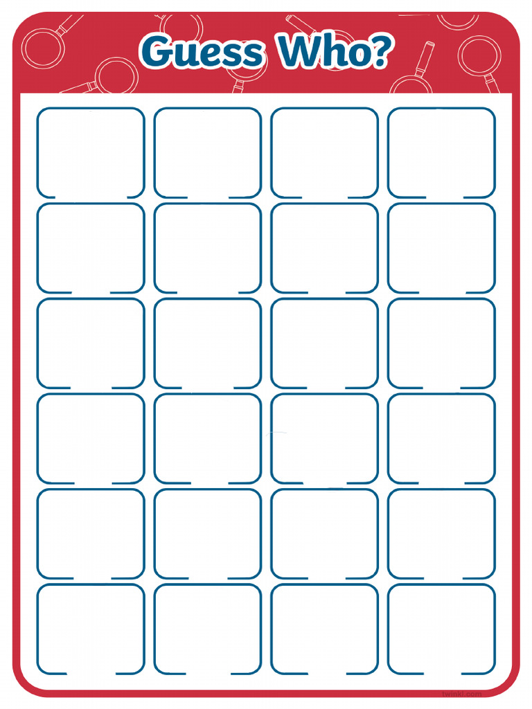 Guess Who Board Red | PDF