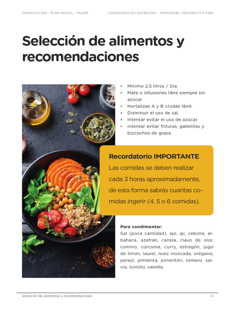 Resumen de Comidas | PDF | ensalada | Caldo