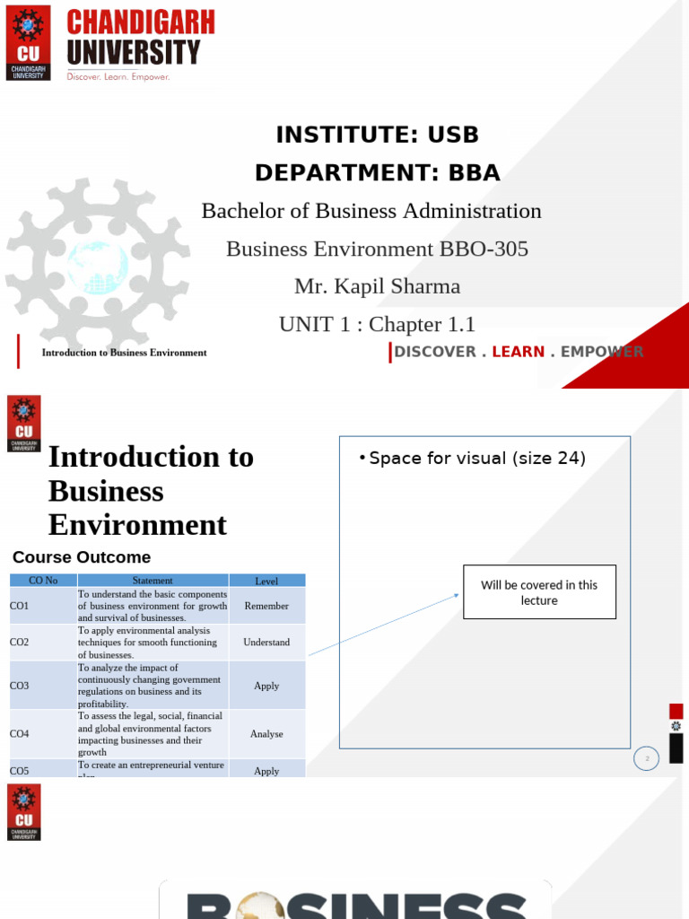 Introduction to Business Environment | PDF | Labour Economics | Natural ...