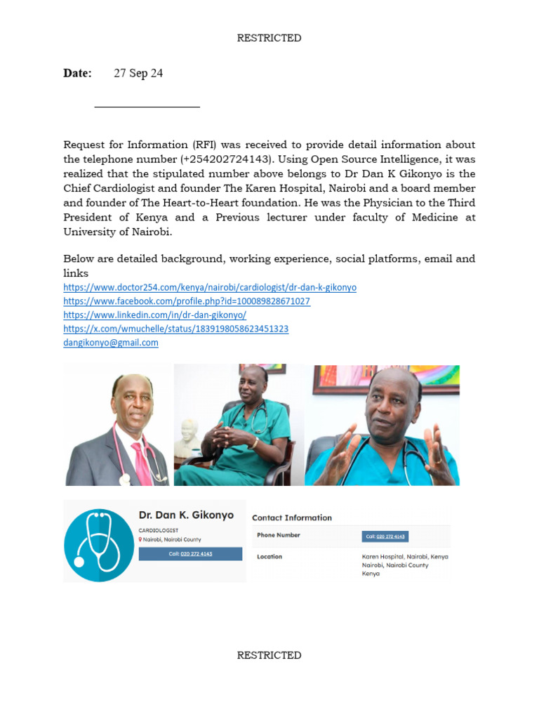 (+254202724143) DR Dan K Gikonyo | PDF