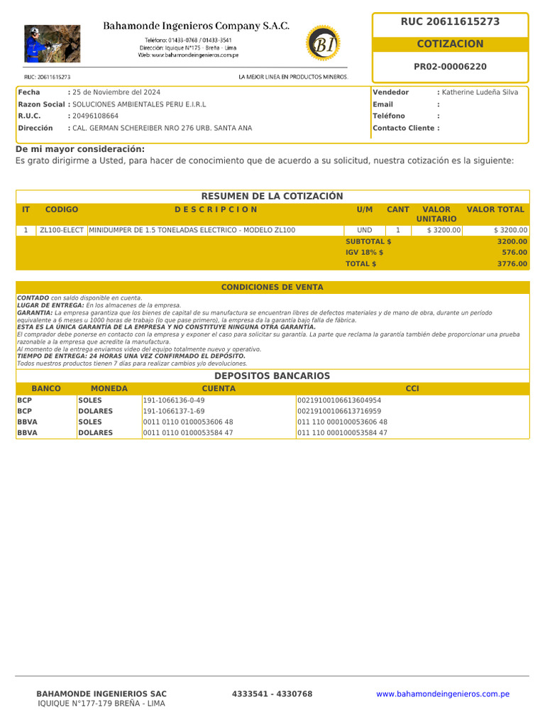 Cotizacion PR02 00006220 | PDF | Economias