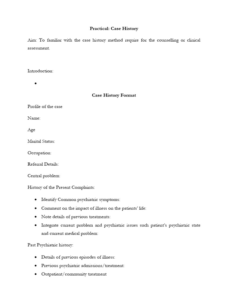 Practical -Case History | PDF